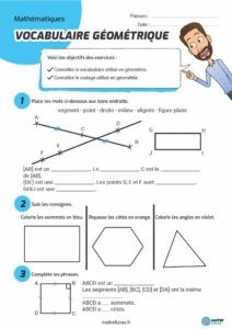Exercices le vocabulaire géométrique pour CE1 et CE2 - Maître Lucas