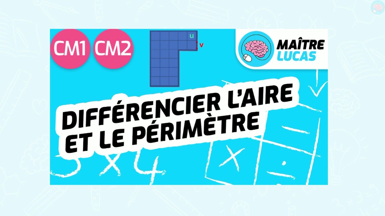Aire et surface comment les calculer ? CM1 CM2 - Maître Lucas