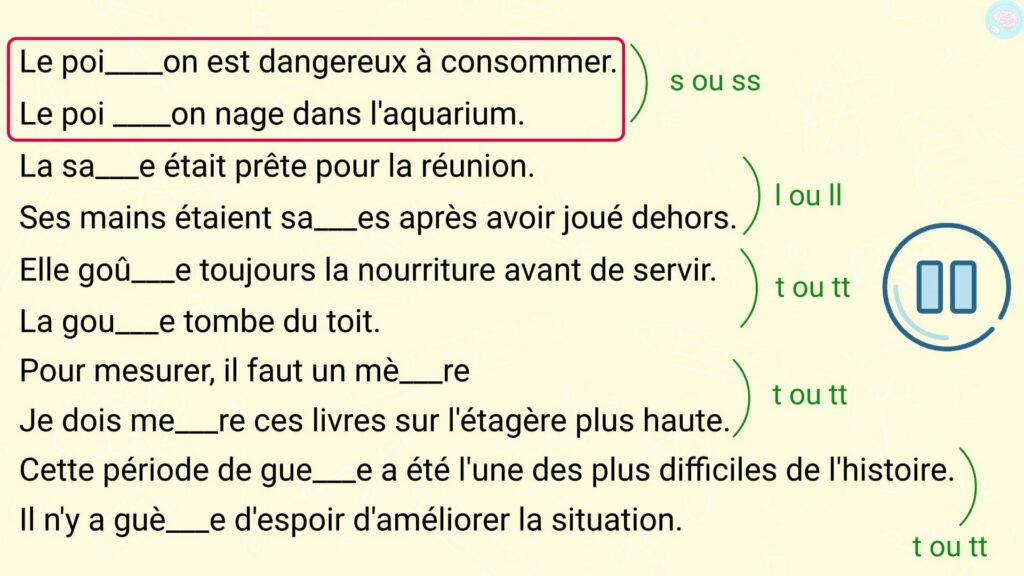 Dictée sur les consonnes doubles pour élèves de CM1 CM2 - Maître Lucas