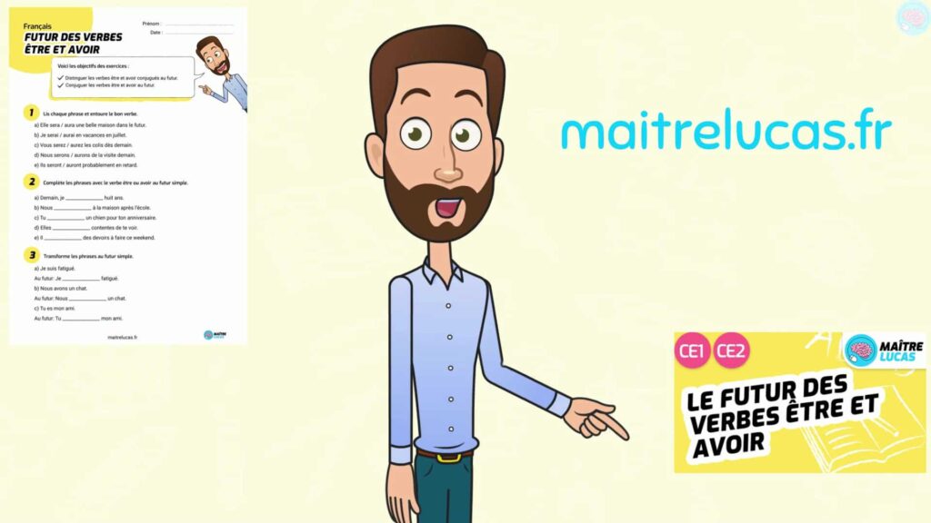 Futur des verbes être et avoir pour les élèves de CE1 et CE2 - Maître Lucas