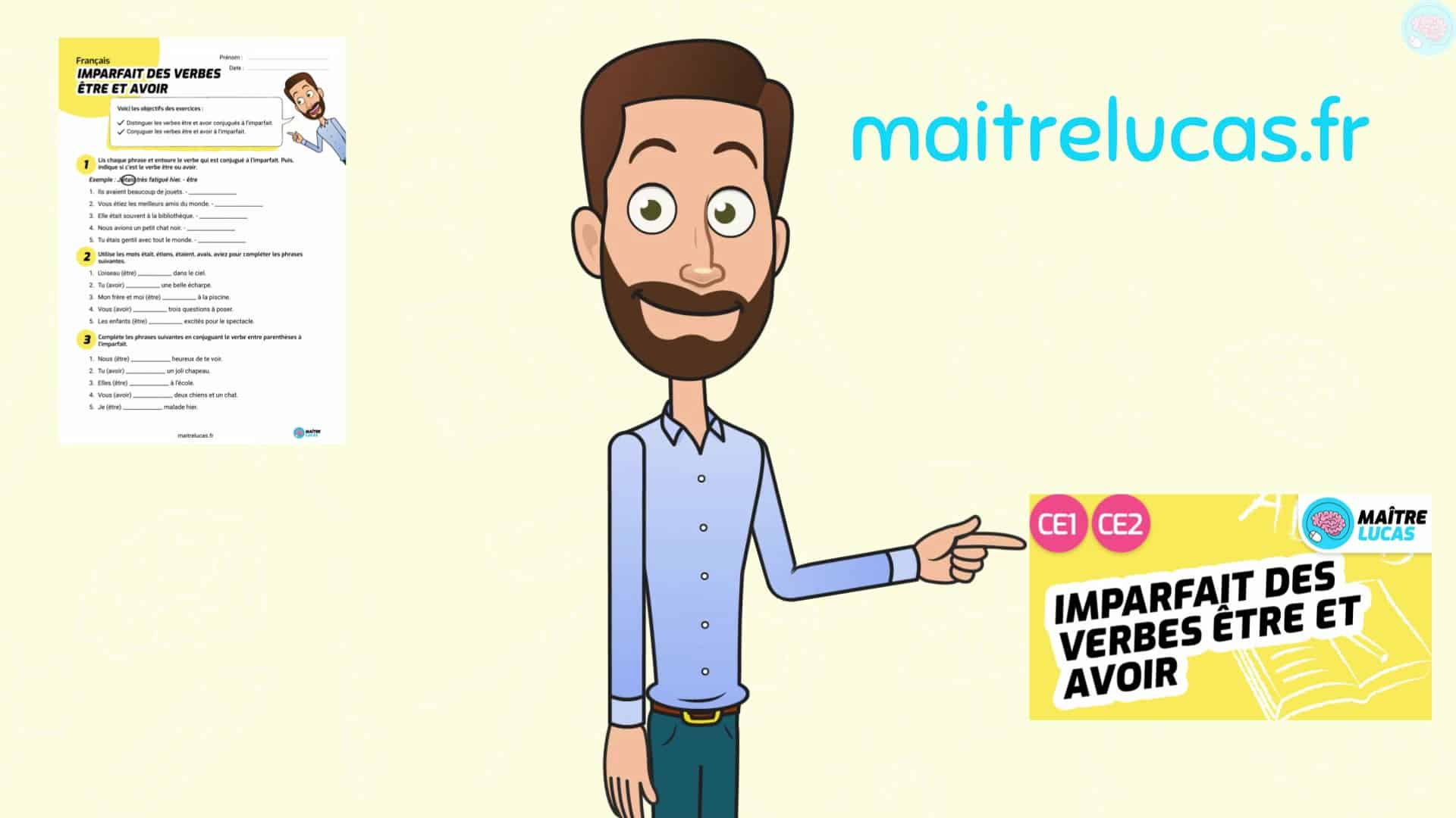 Imparfait des verbes être et avoir pour les élèves de CE1 et CE2 ...