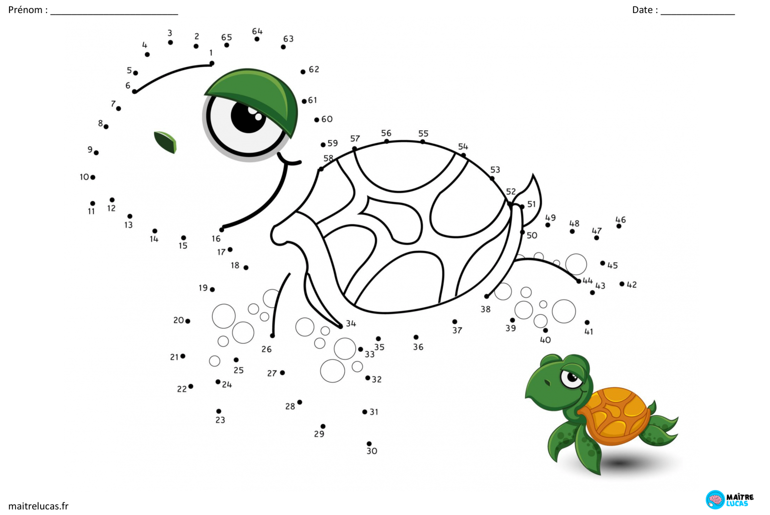 Fiches Exercices Relier les nombres jusqu'à 100 pour CP CE1 - Maître Lucas