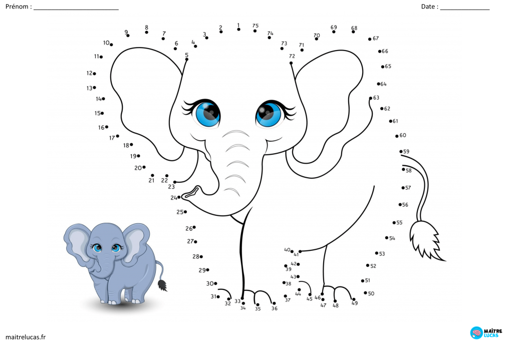 Fiches Exercices Relier les nombres jusqu'à 100 pour CP CE1 - Maître Lucas