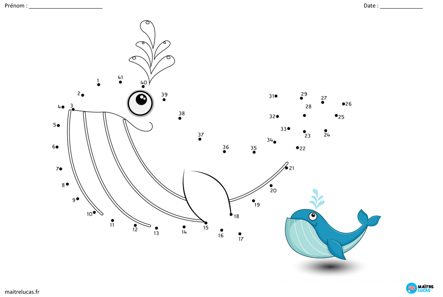 Fiches Exercices Relier les nombres jusqu'à 100 pour CP CE1 - Maître Lucas